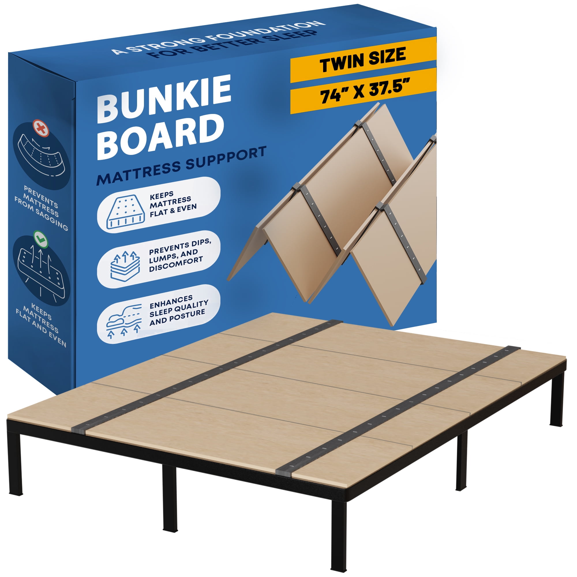Continental Sleep, Folding Bunkie Board – Low-Profile 74″ x 37.5 ...