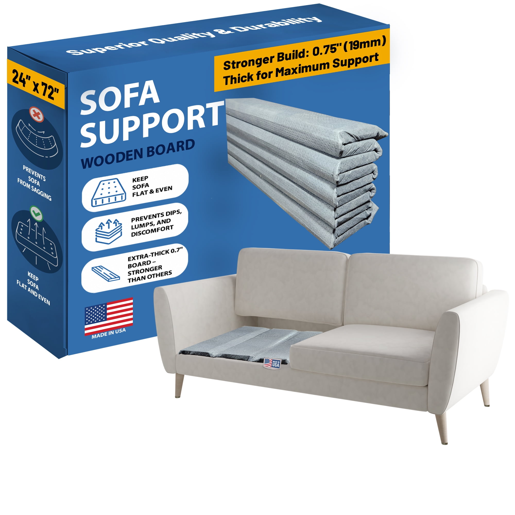 Continental Sleep, Heavy Duty Couch Support Board, 24" x 72" Extra ...