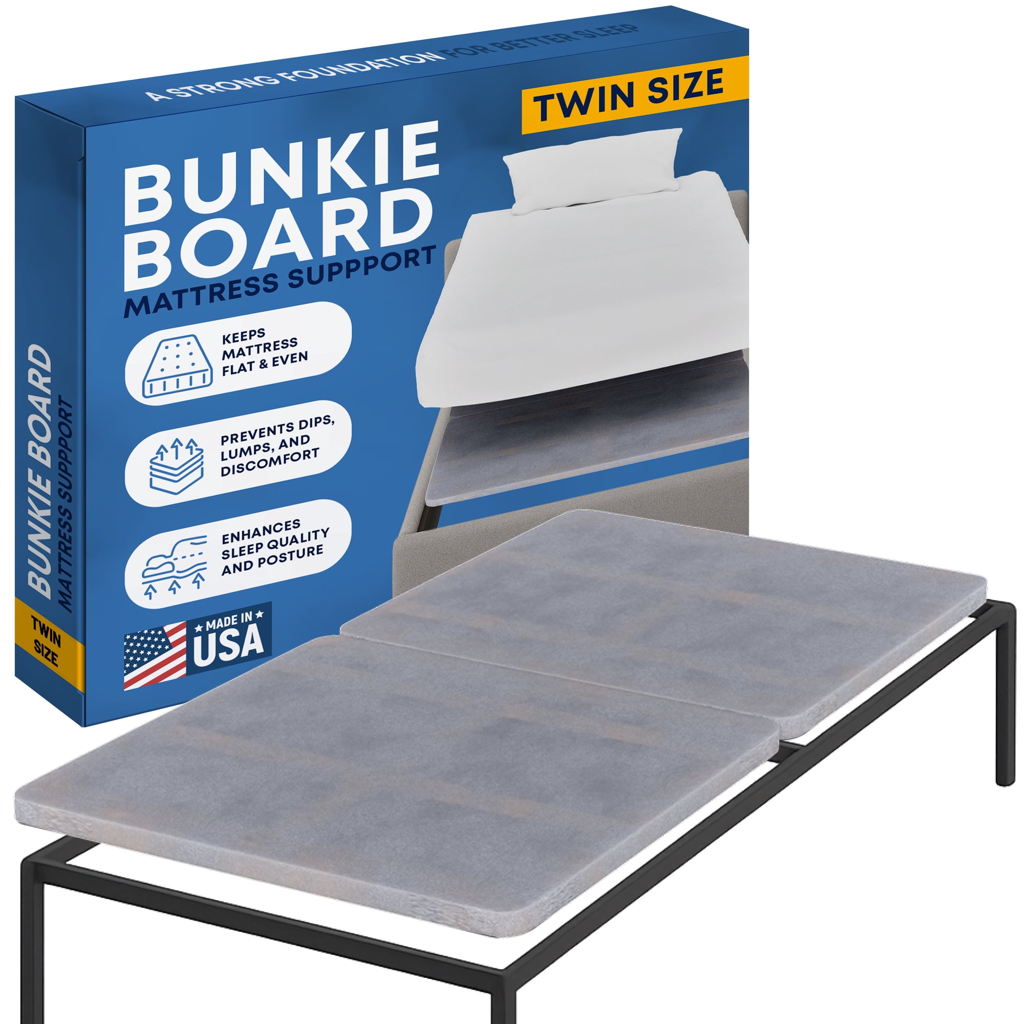 Continental Sleep, Premium 38mm Split Wood Bunkie Board Twin Size Bed ...