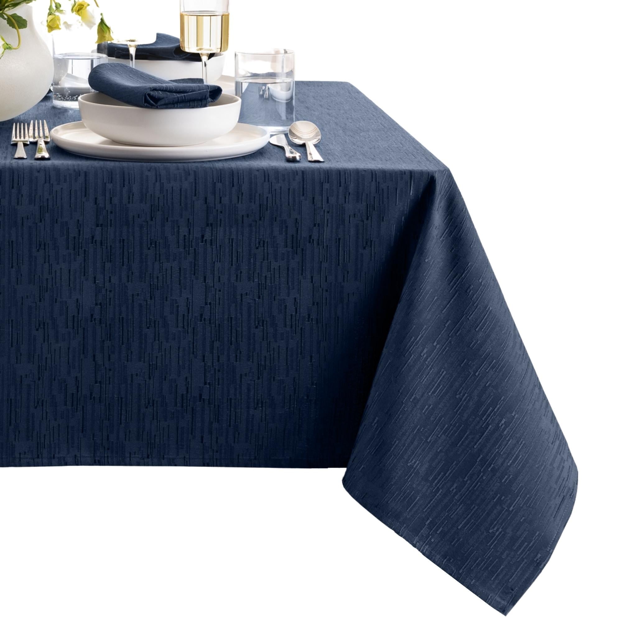 Continental Solid Texture Water and Stain Resistant Tablecloth ...