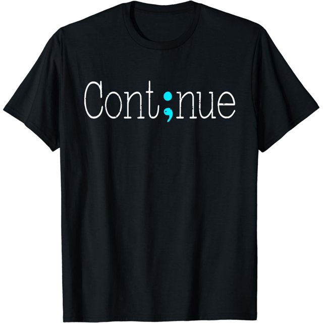Continue Mental Health Awareness Semicolon T-Shirt - Walmart.com