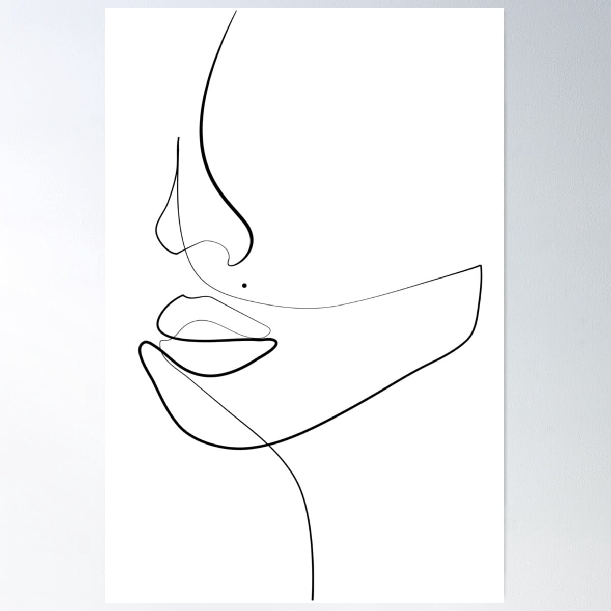 Continuous Elegance Abstract One Line Face Drawing Poster Wall Art ...