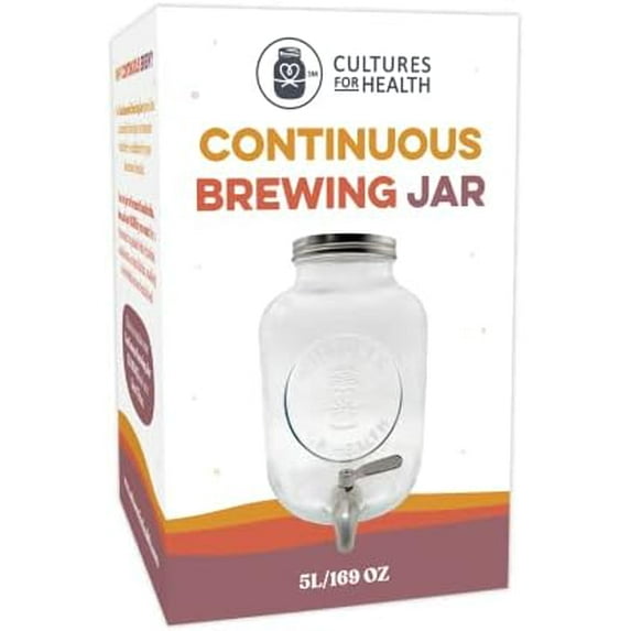Continuous Kombucha Brewing Jar with Spigot | 5 Liter Glass Jar with ...