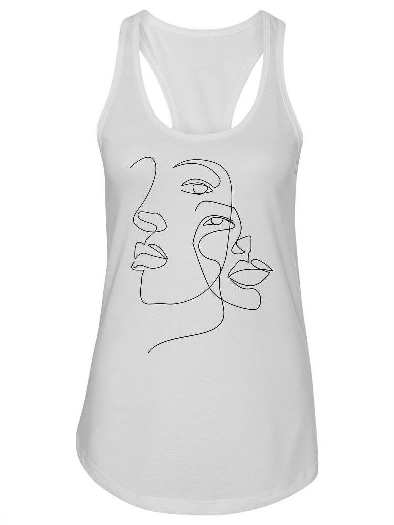 Continuous Line Drawing Of Faces Tank Women -Image by Shutterstock ...