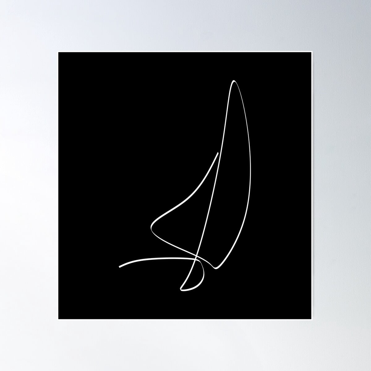 Continuous One Line Drawing Of A Sailboat. Nautical Theme Poster Wall ...