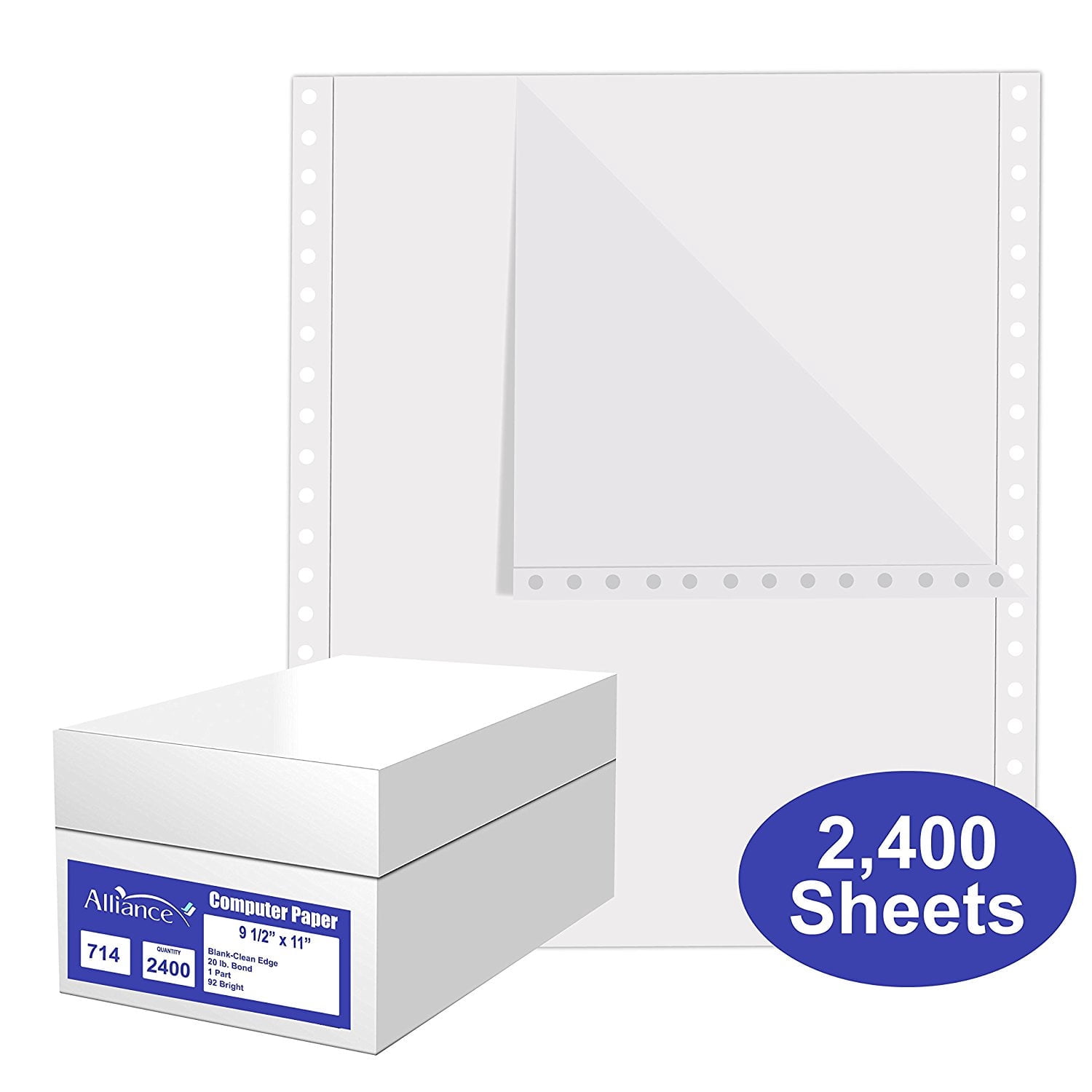 Continuous Paper, 9.5 x 11, Blank Clean Perforated Edge 1-Part, 92 ...