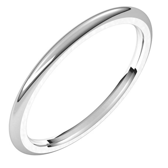 Continuum Sterling Silver 1.5mm Half Round Shape Comfort Fit Classic ...
