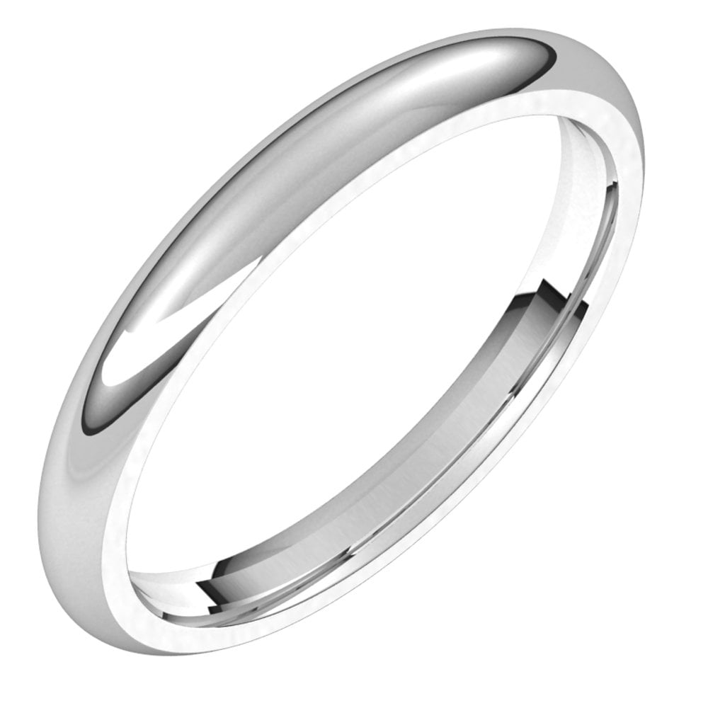 Continuum Sterling Silver 2.5mm Half Round Shape Comfort Fit Classic ...