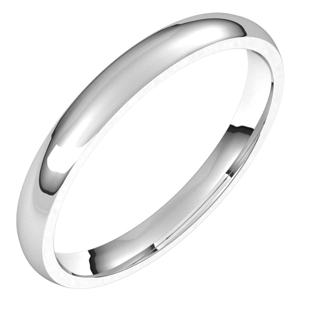 Continuum Sterling Silver 2.5mm Half Round Shape Comfort Fit Light ...