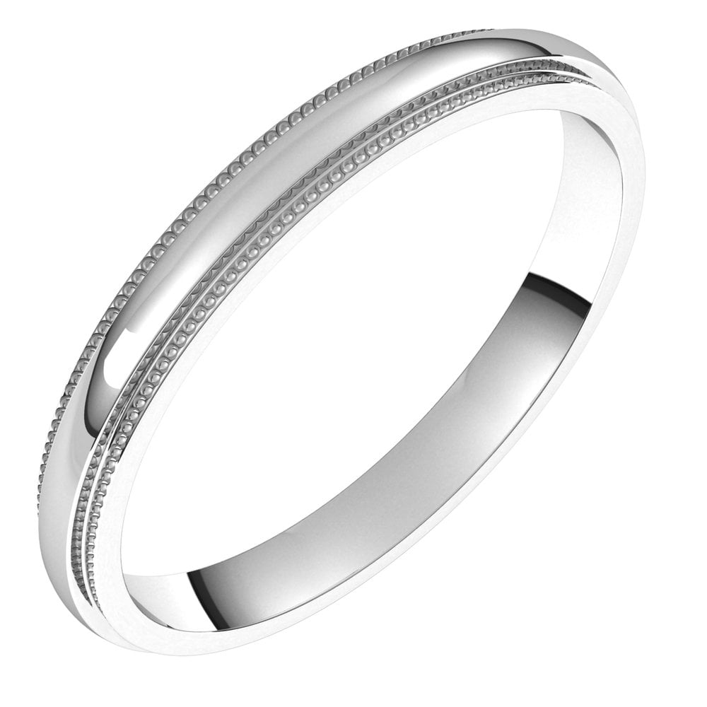 Continuum Sterling Silver 2.5mm Milgrain Half Round Shape Edge Classic ...