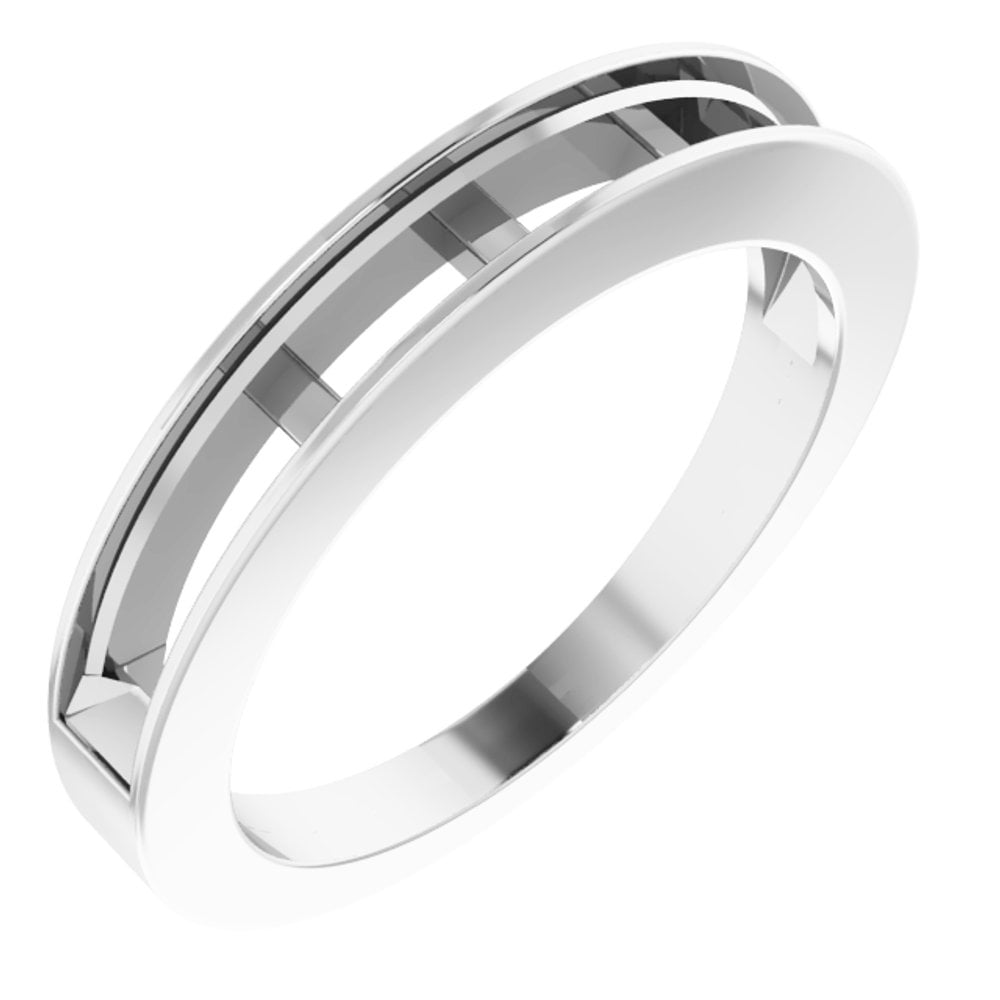 Continuum Sterling Silver 2.5x2.5mm Square Shape Channel-Set Bridal Wedding Engagement ...