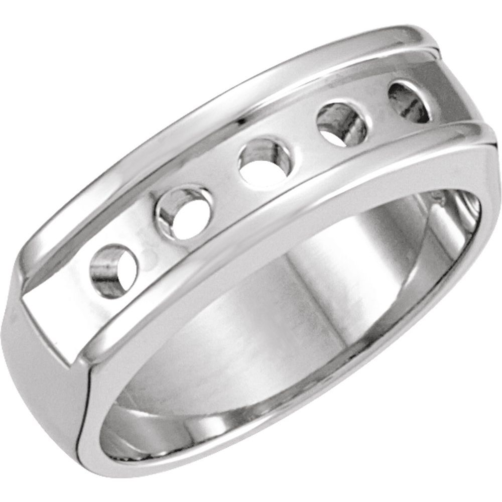 Continuum Sterling Silver 3.4mm Round Shape Channel-Set Bridal Wedding ...
