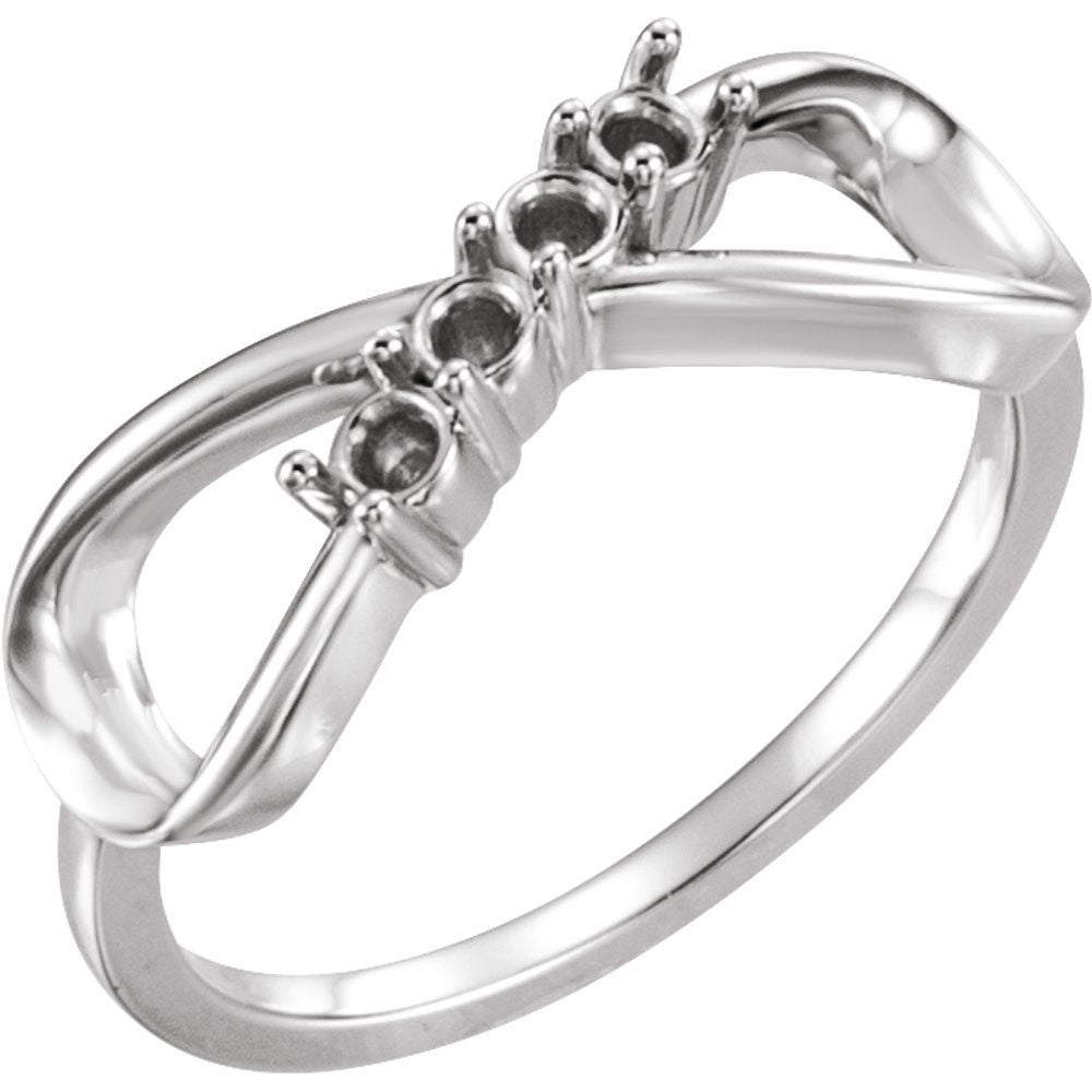 Continuum Sterling Silver 4 Four-Stone Infinity-Inspired Family Fashion Ring Fine Jewelry For ...