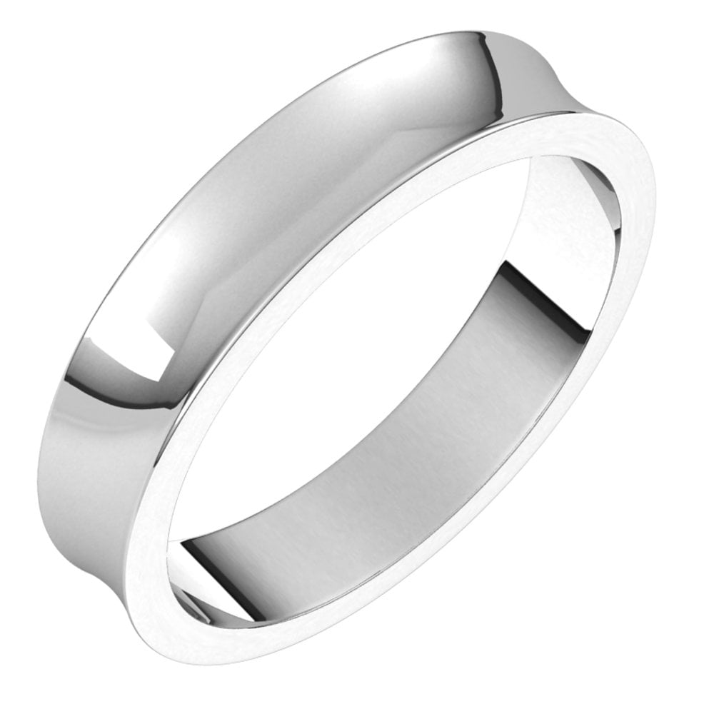 Continuum Sterling Silver 4mm Concave Light Classic Bridal Wedding Engagement Anniversary Band ...