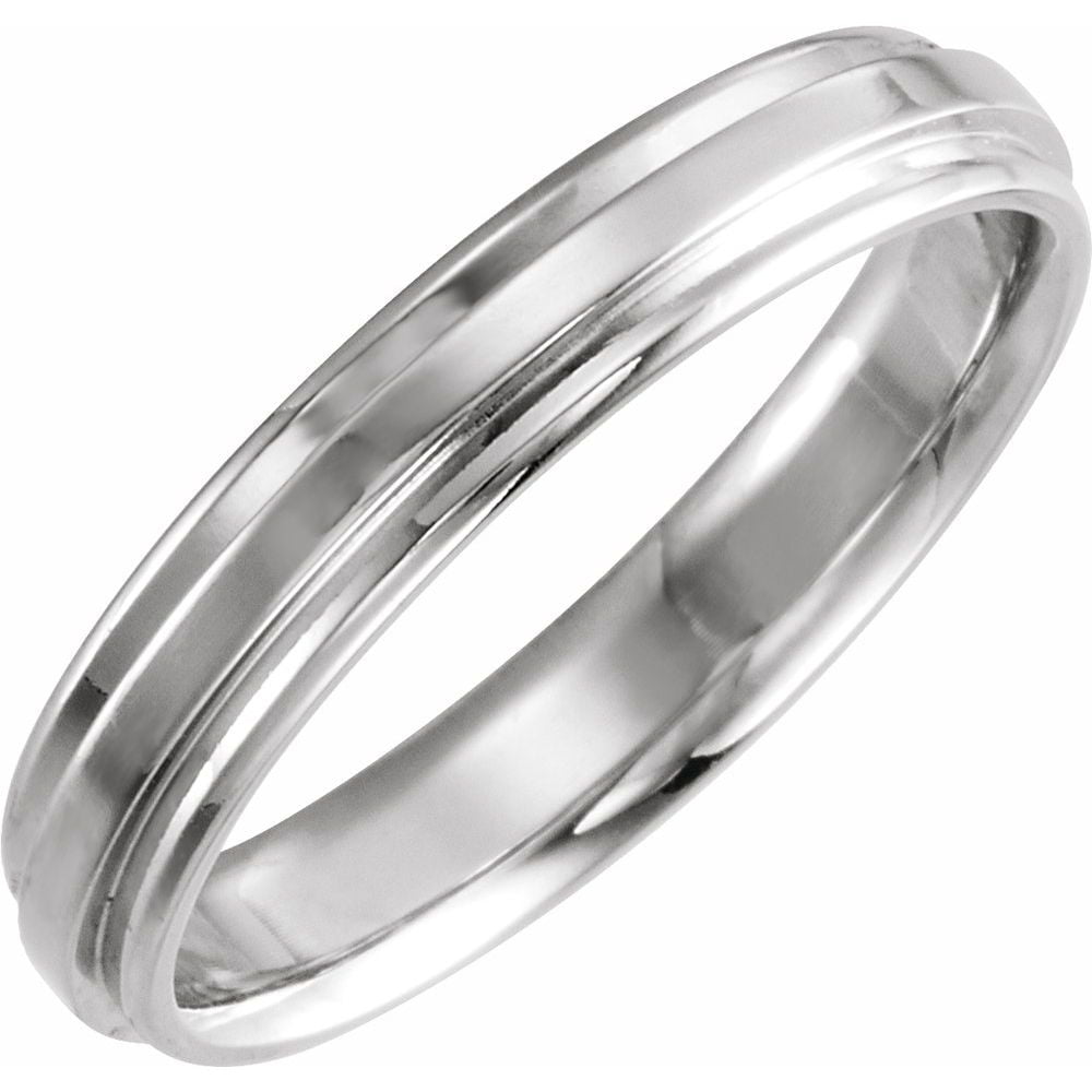 Continuum Sterling Silver 4mm Flat Edge Bridal Wedding Engagement Anniversary Band Ring Fine ...