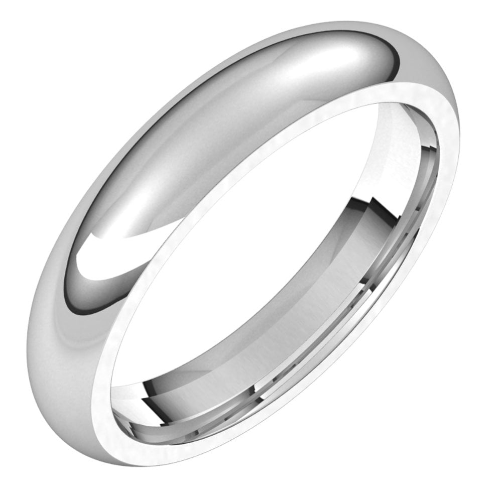 Continuum Sterling Silver 4mm Half Round Shape Comfort Fit Classic Bridal Wedding Engagement ...