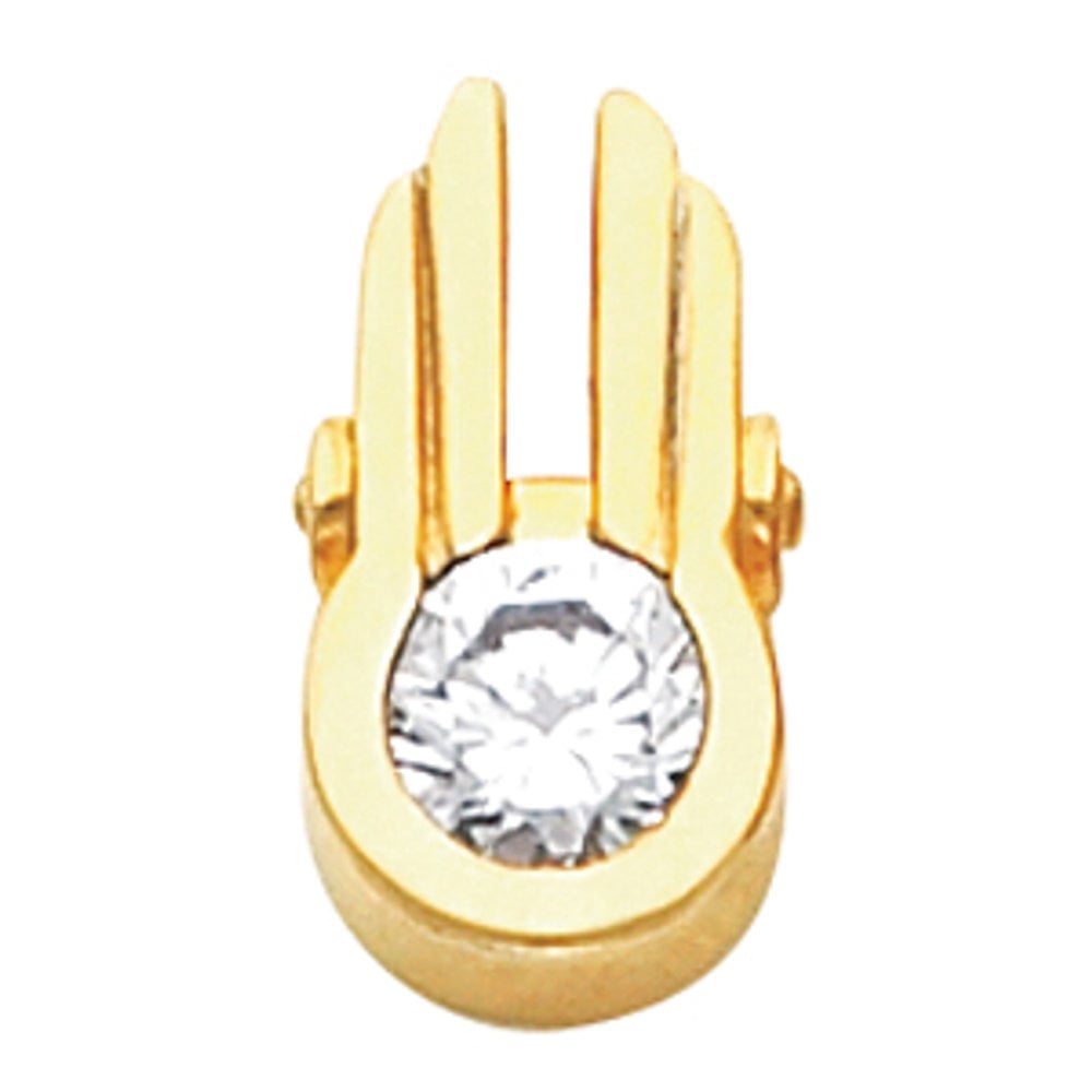 Continuum Sterling Silver 5.2mm Round Shape Bezel-Set Slide Pendant ...