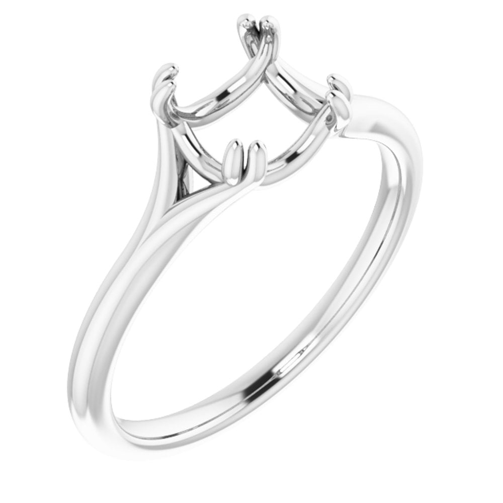Continuum Sterling Silver 5.5mm Princess Square Twin-Prong Woven ...