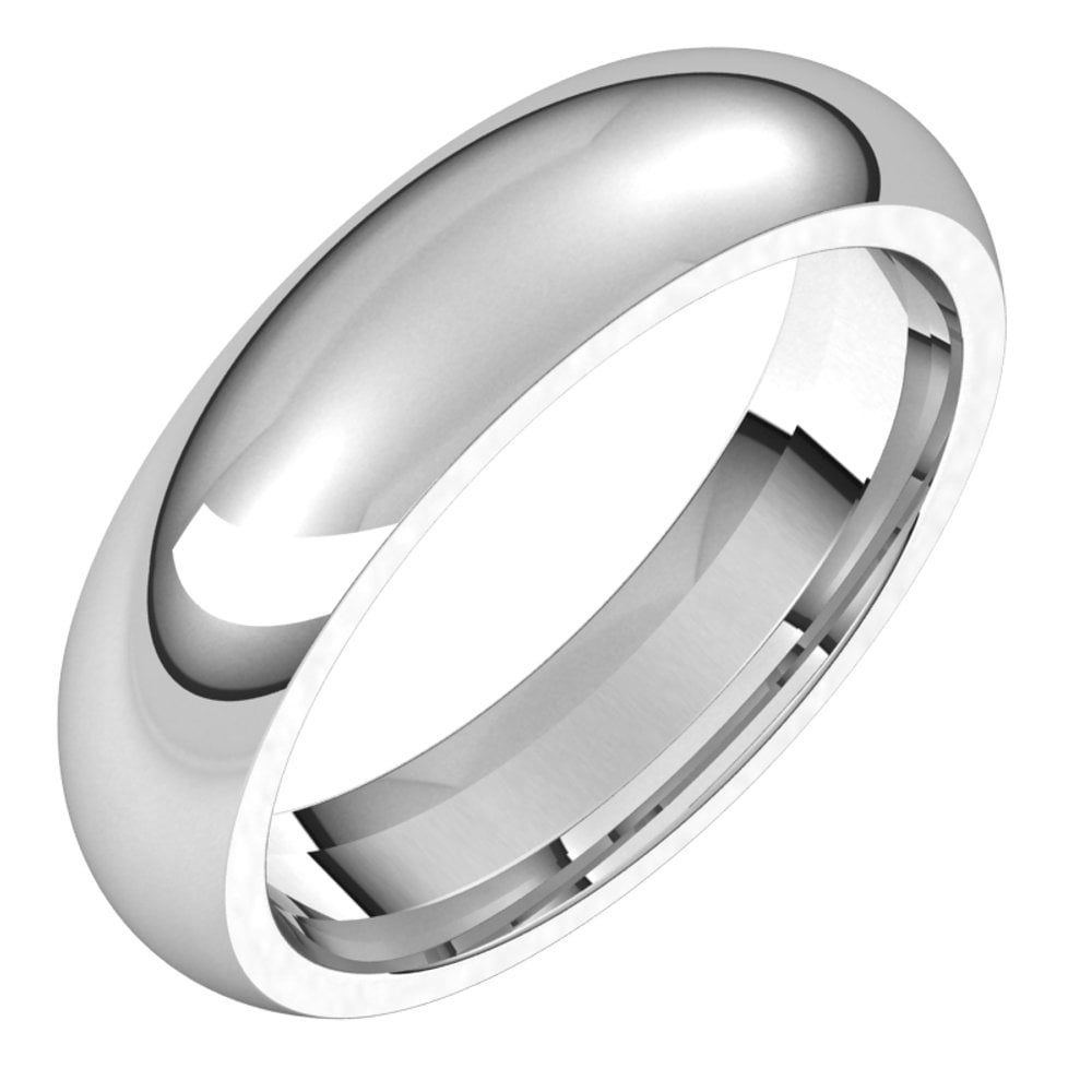 Continuum Sterling Silver 5mm Half Round Shape Comfort Fit Classic ...