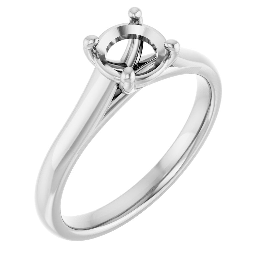 Continuum Sterling Silver 6.5mm Round Shape Solitaire Bridal Wedding Engagement Anniversary Band ...