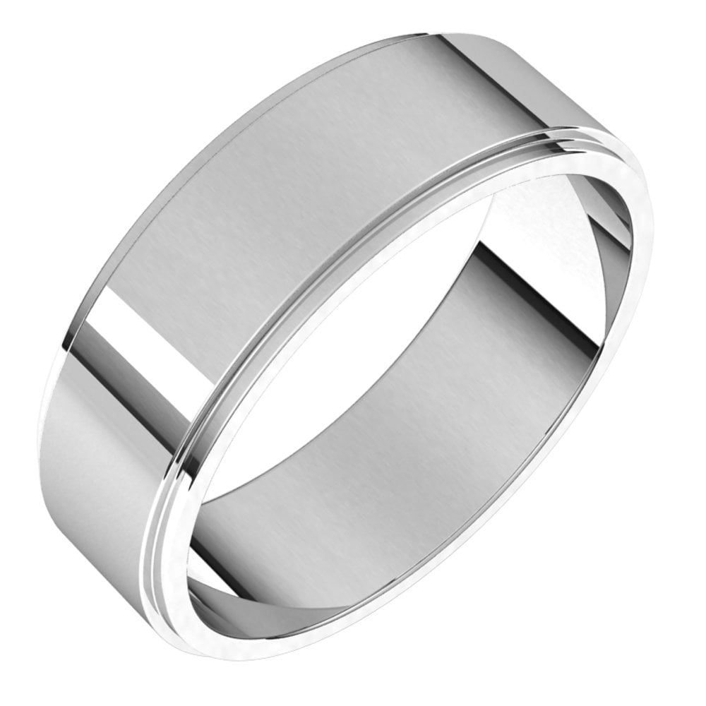 Continuum Sterling Silver 6mm Flat Edge Classic Bridal Wedding Engagement Anniversary Band Ring ...