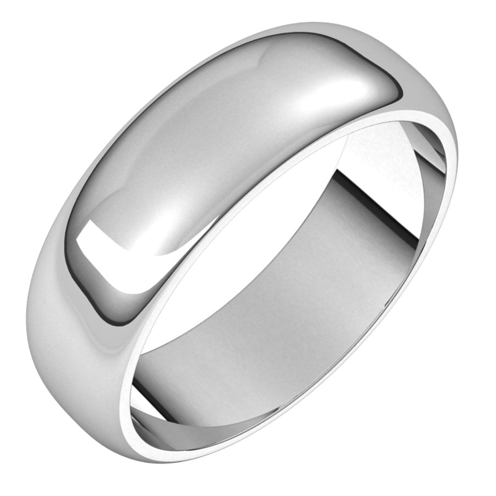 Continuum Sterling Silver 6mm Half Round Shape Classic Bridal Wedding Engagement Anniversary ...