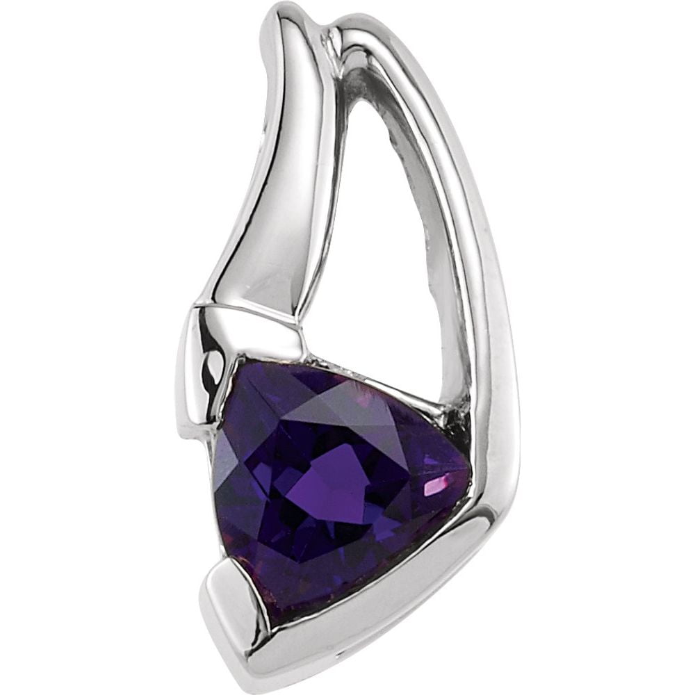 Continuum Sterling Silver 6mm Trillion Triangle Shape Slide Pendant ...