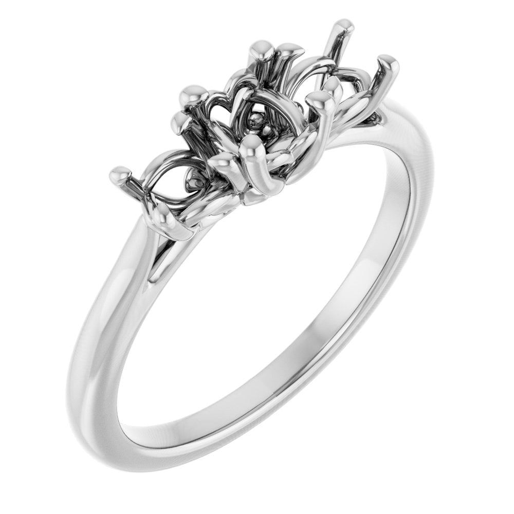 Continuum Sterling Silver 6x4mm Oval Shape 3 Three-Stone Bridal Wedding Engagement Anniversary ...