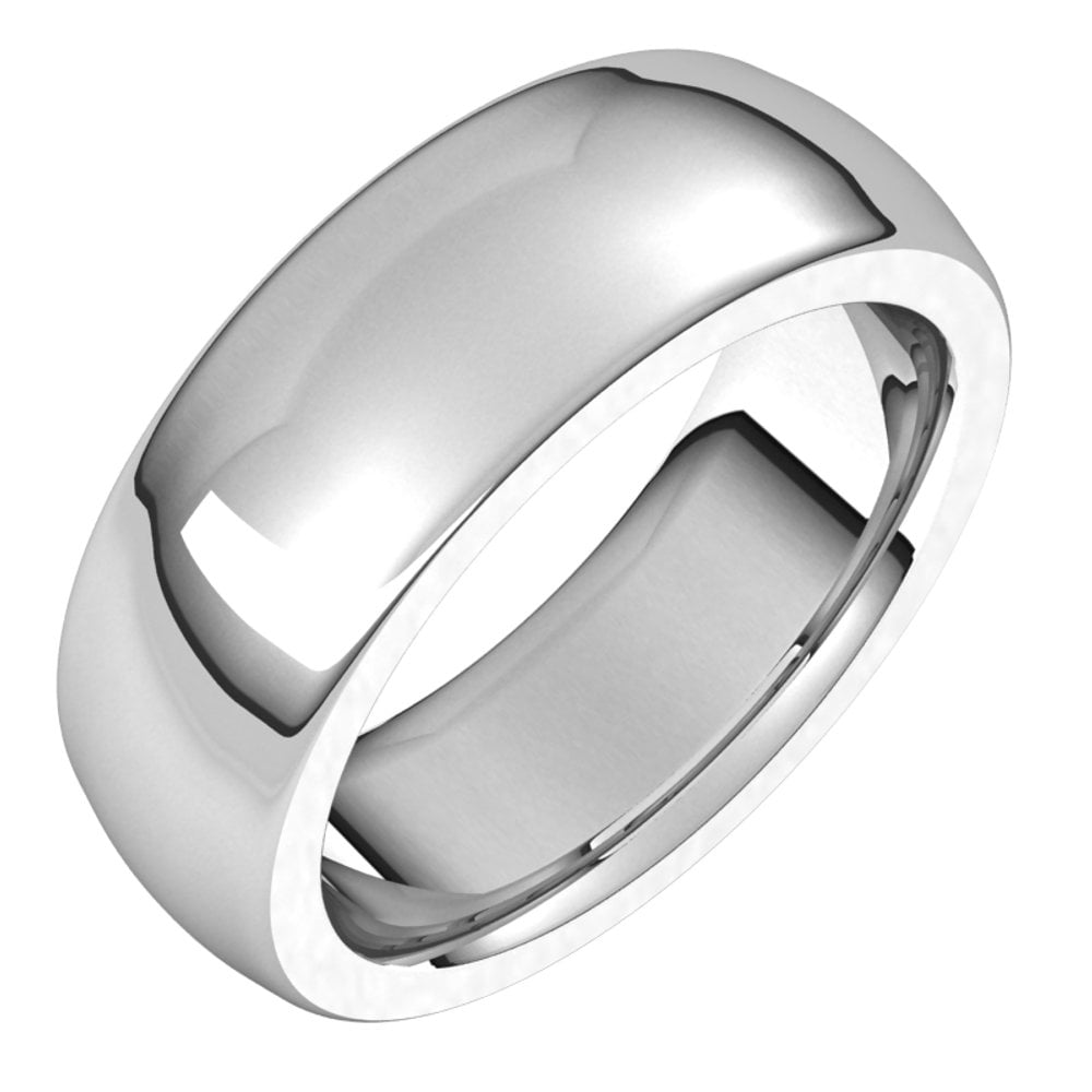 Continuum Sterling Silver 7mm Half Round Shape Comfort Fit Heavy ...