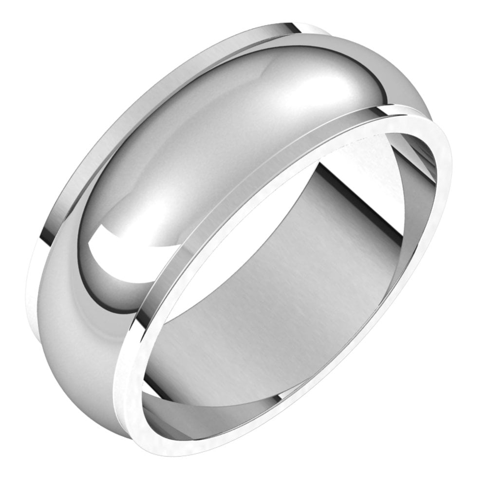 Continuum Sterling Silver 7mm Half Round Shape Edge Classic Bridal Wedding Engagement ...