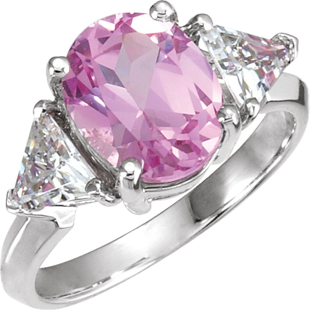 Continuum Sterling Silver 7x5mm Oval Shape Accented Ring Fine Jewelry ...