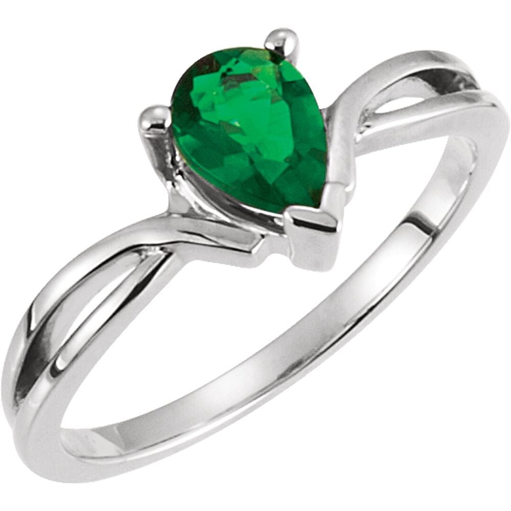 Continuum Sterling Silver 7x5mm Pear Shape Solitaire Ring Fine Jewelry ...