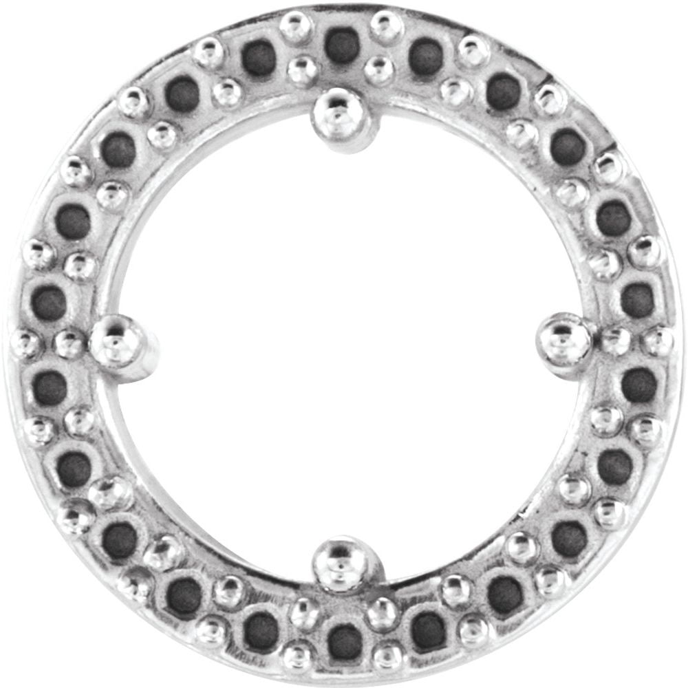 Continuum Sterling Silver 8mm Round Shape Slide Halo-Style Pendant Fine ...