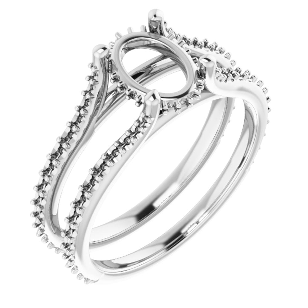 Continuum Sterling Silver 8x6mm Oval Shape Bridal Wedding Engagement Anniversary Band Ring Fine ...