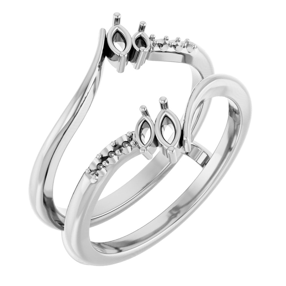 Continuum Sterling Silver Bridal Wedding Engagement Anniversary Band Ring Enhancer Guard Fine ...
