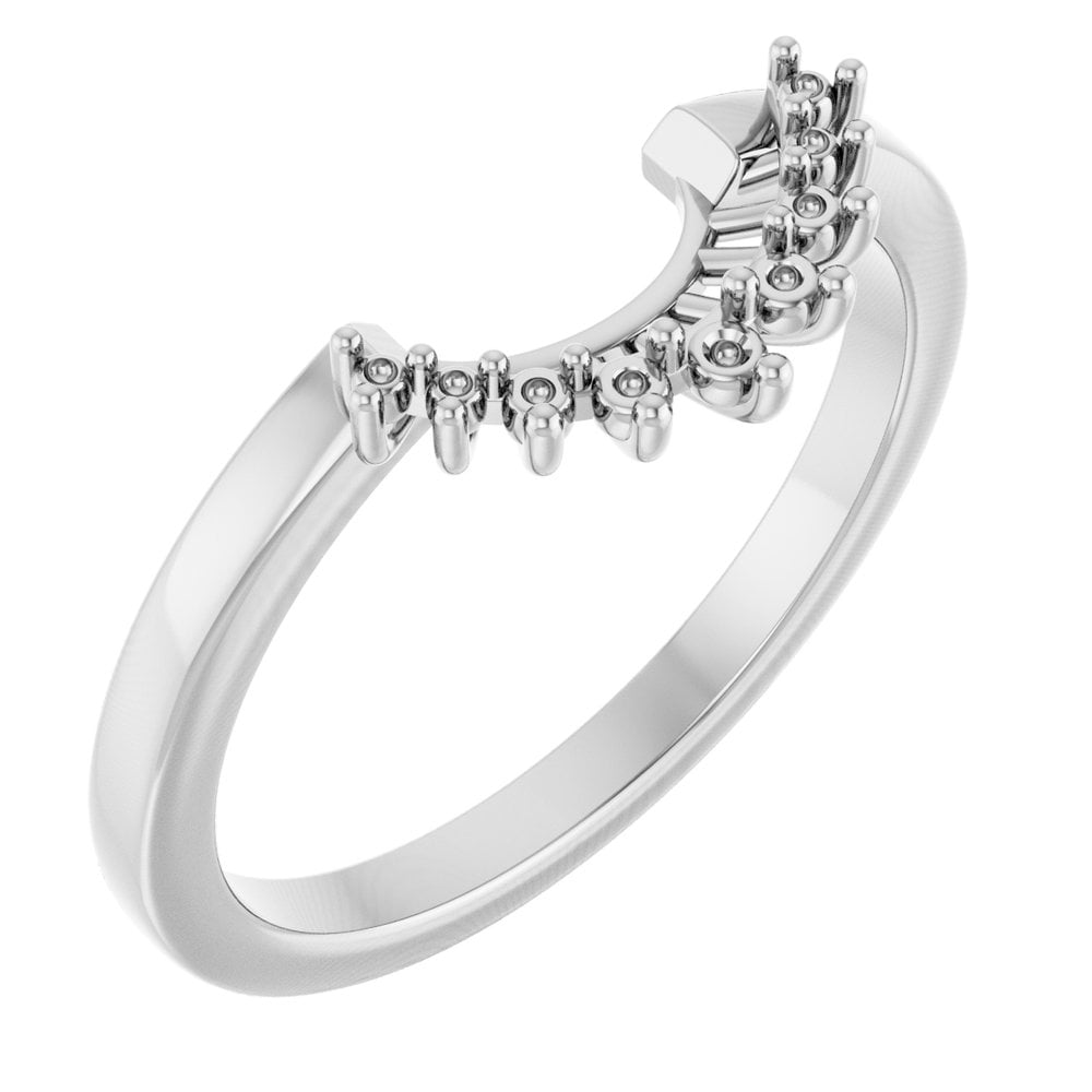Continuum Sterling Silver Matching Bridal Wedding Engagement Band Ring ...