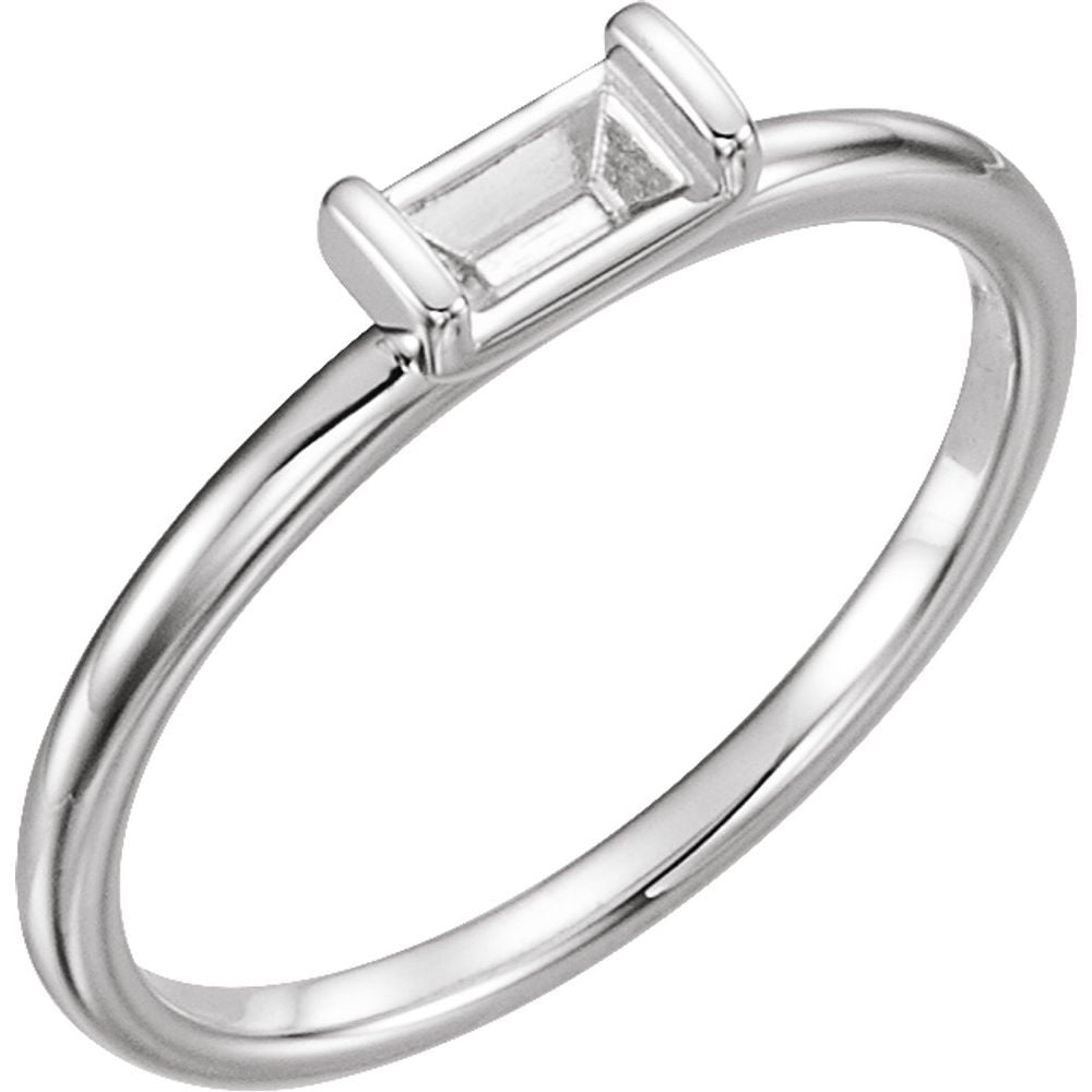 Continuum Sterling Silver Stackable Baguette Shape Ring Fine Jewelry ...