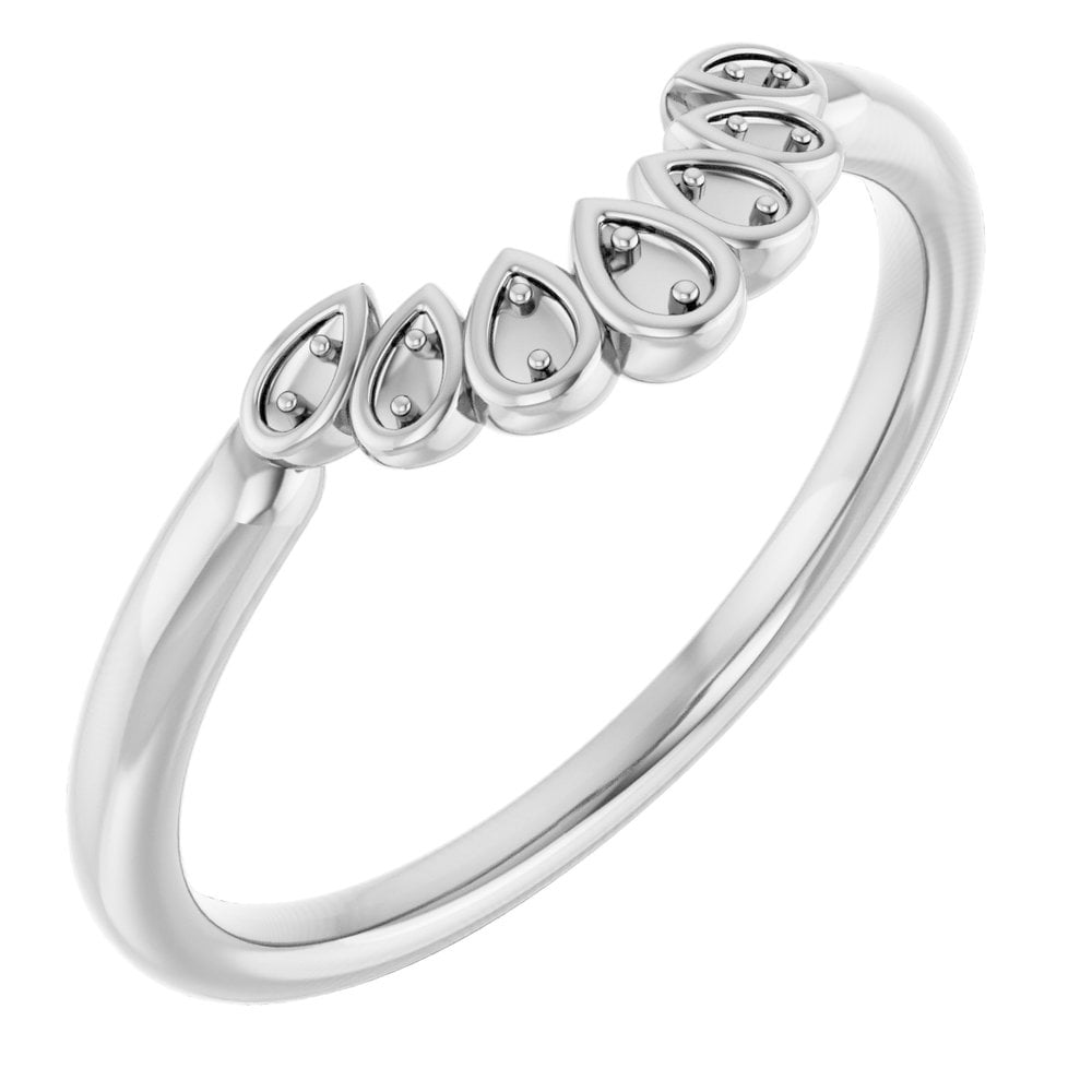 Continuum Sterling Silver Vintage-Inspired Contour Bridal Wedding Engagement Anniversary Band ...