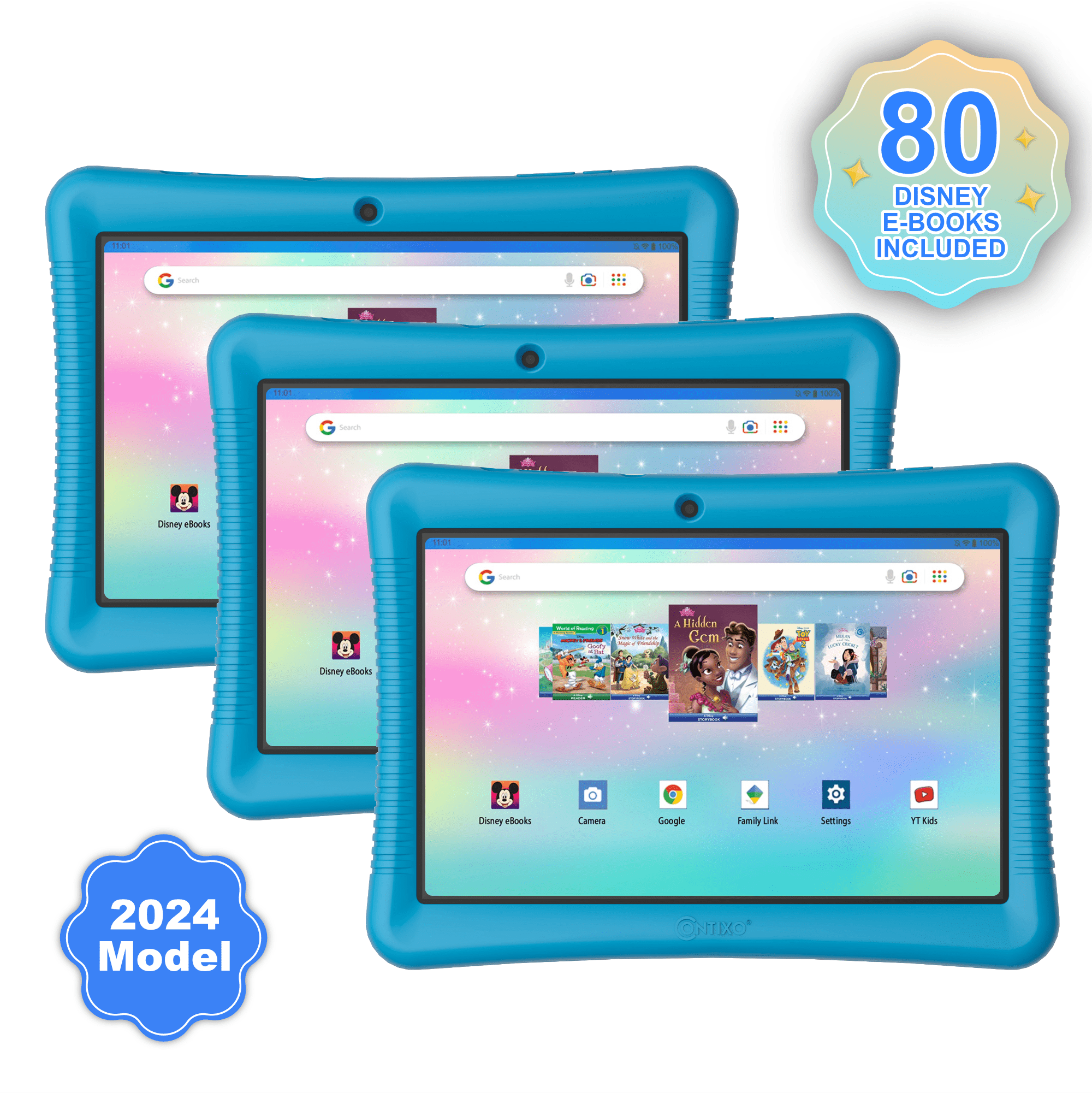 (3 pack) Contixo 10" Kids Tablet, 2025 Model, 80 FREE Disney Storybooks ...