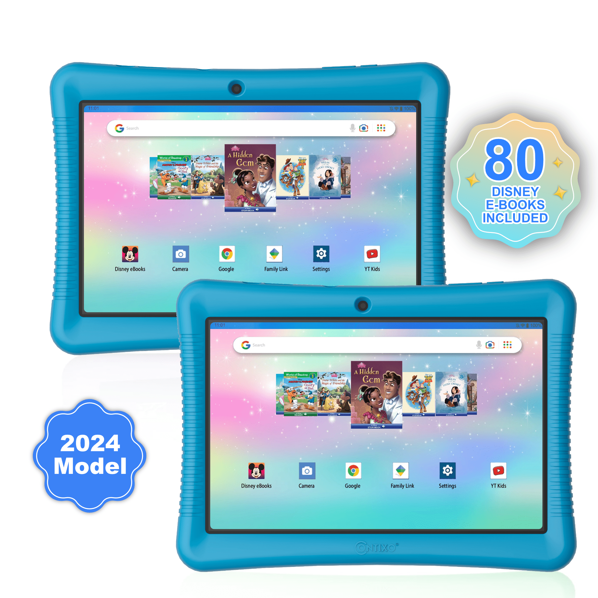 (2 pack) Contixo 10" Kids Tablet, 2025 Model, 80 FREE Disney Storybooks ...