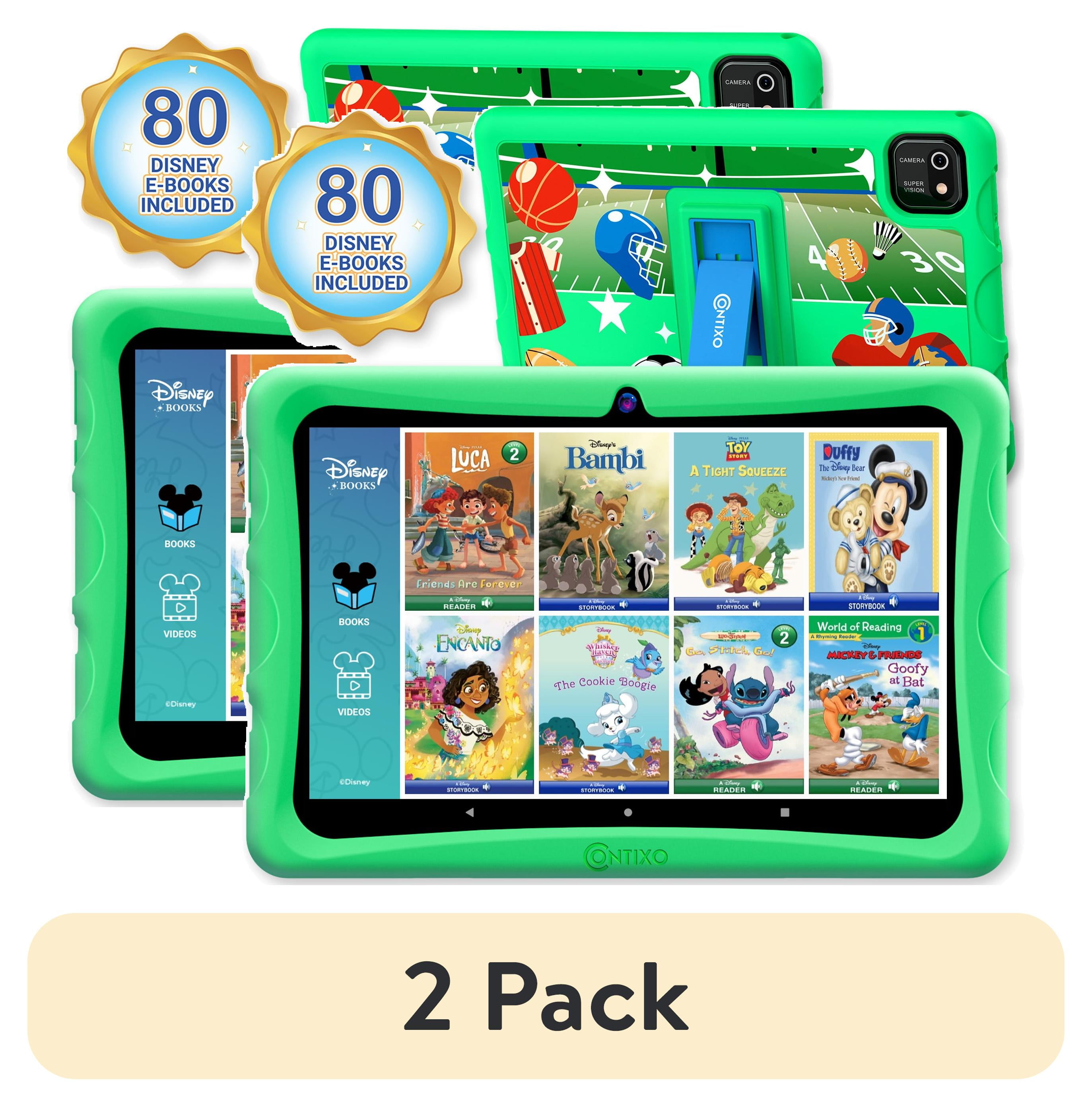 (2 pack) Contixo 10" Kids Tablet, 2025 Model, 80 FREE Disney eBooks ...