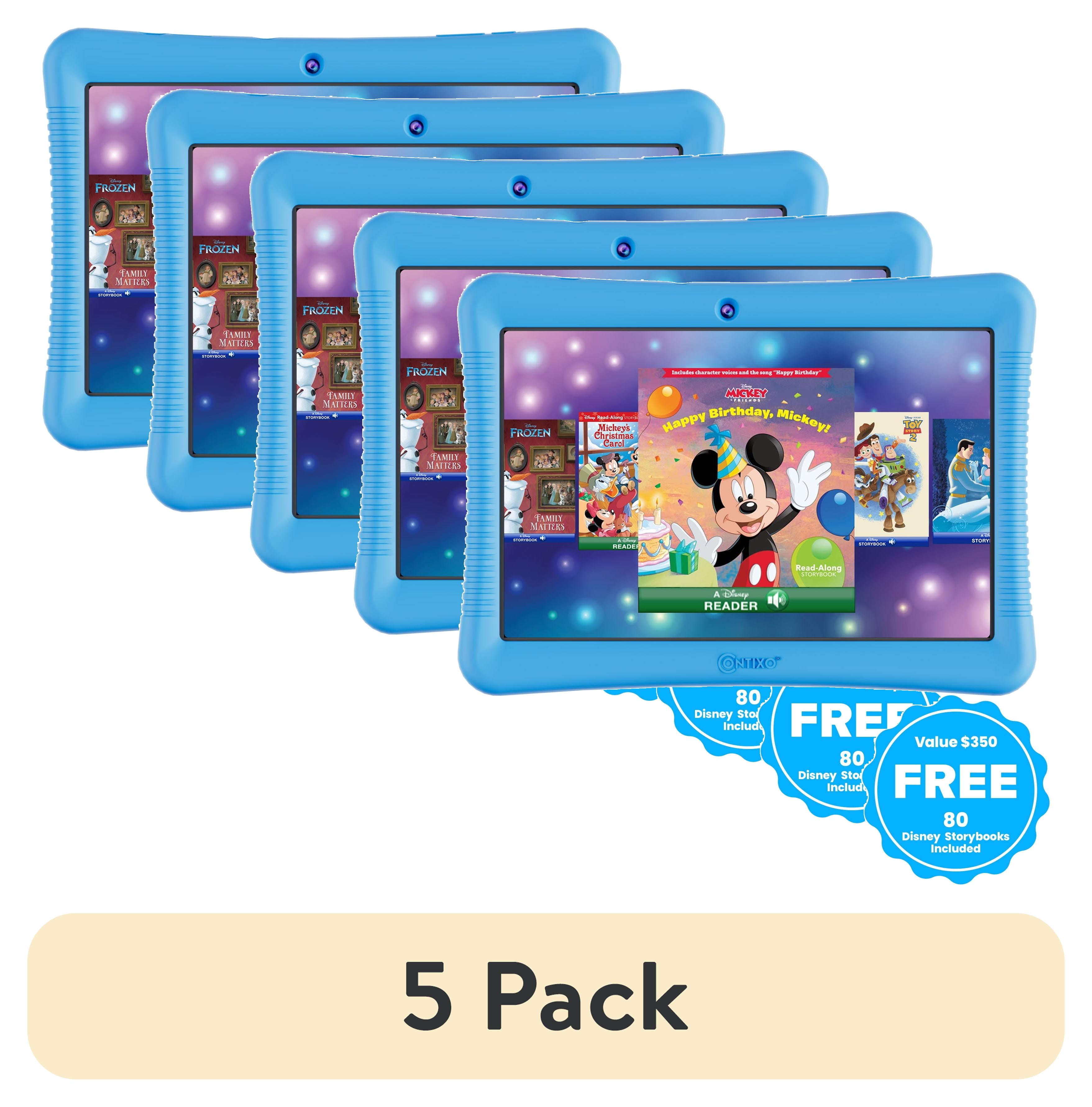 (5 pack) Contixo 10" Kids Tablet Bundle, 80 FREE Disney eBooks ...