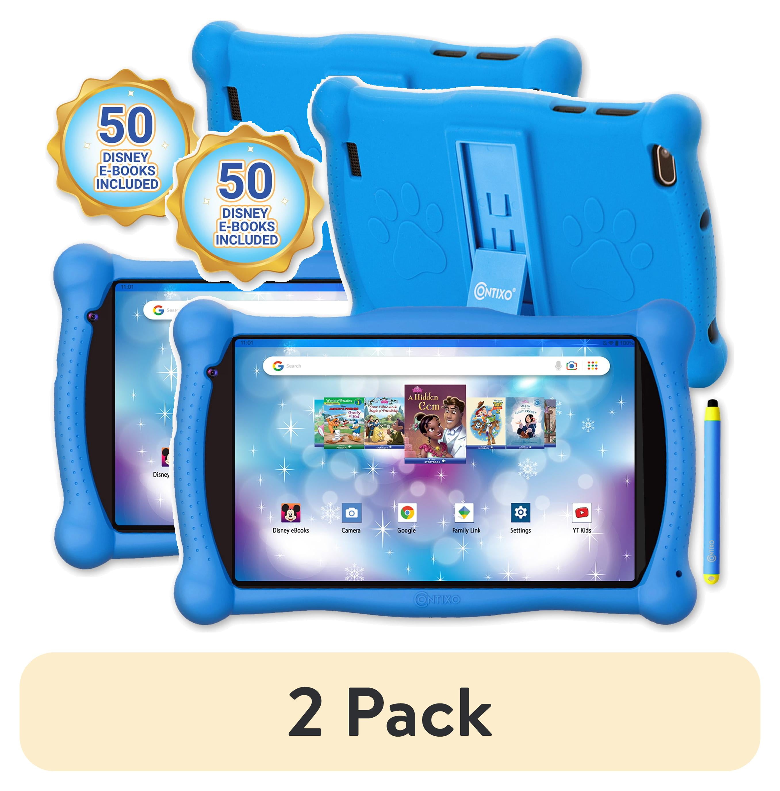 (2 pack) Contixo 7" Kids Tablet, 2025 Model, 50 FREE Disney eBooks ...