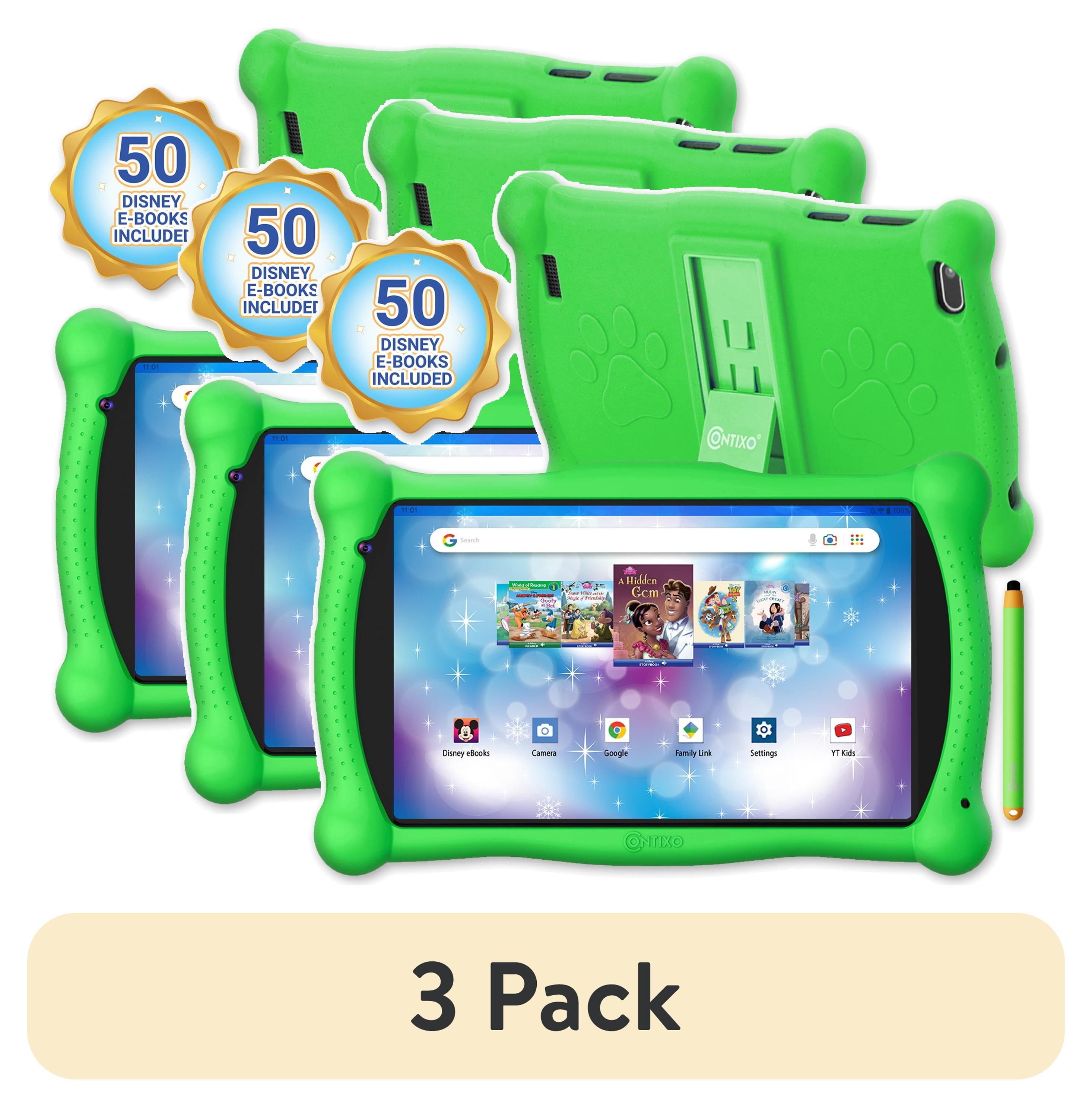 (3 pack) Contixo 7" Kids Tablet, 2025 Model, 50 FREE Disney eBooks ...
