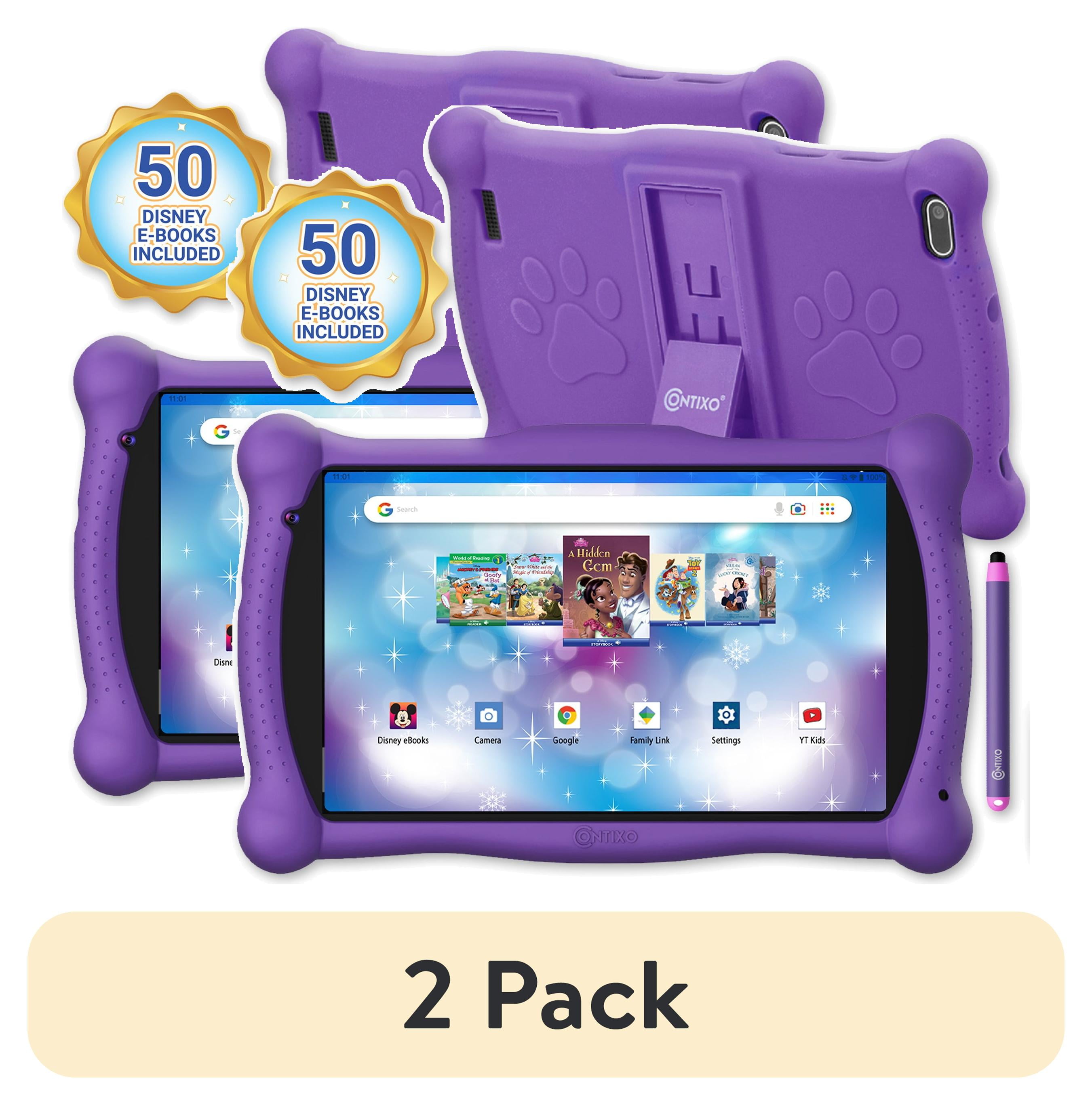 (2 pack) Contixo V10 7" Kids Tablet, 2024 Model, 50 FREE Disney eBooks ...