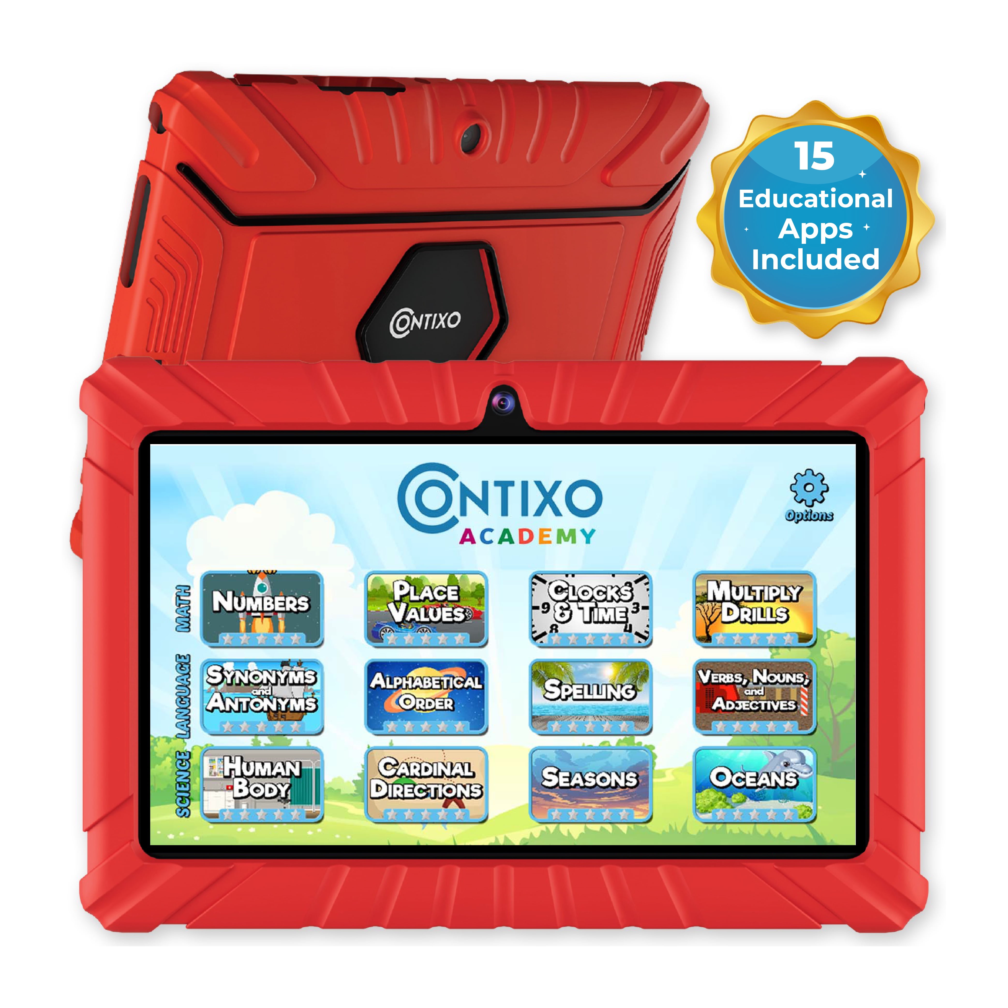 Contixo Academy 7" Educational Kids Tablet 32GB with Kid-Proof Silicone ...
