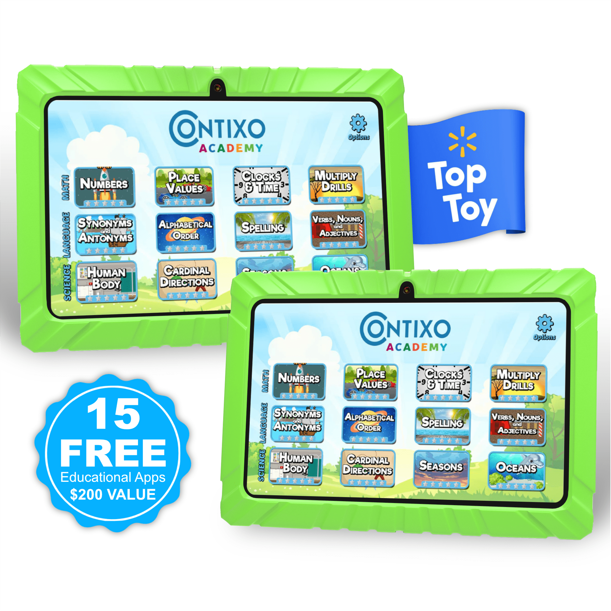 (2 pack) Contixo 7" Kids Tablet, 2024 Model, STEM Learning, Educational ...