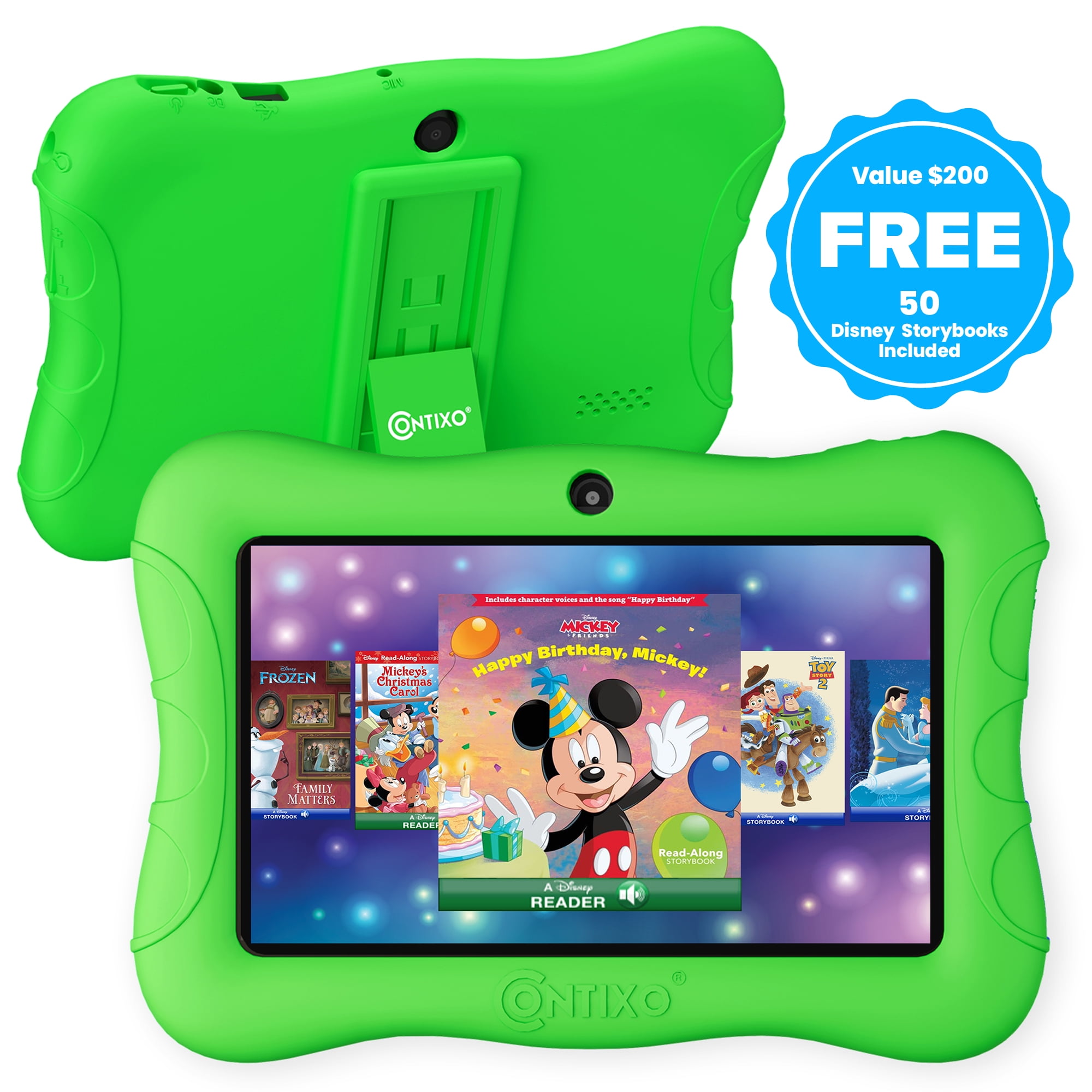 Contixo 7" Kids Tablet, 50 FREE Disney eBooks, 32GB, Educational ...