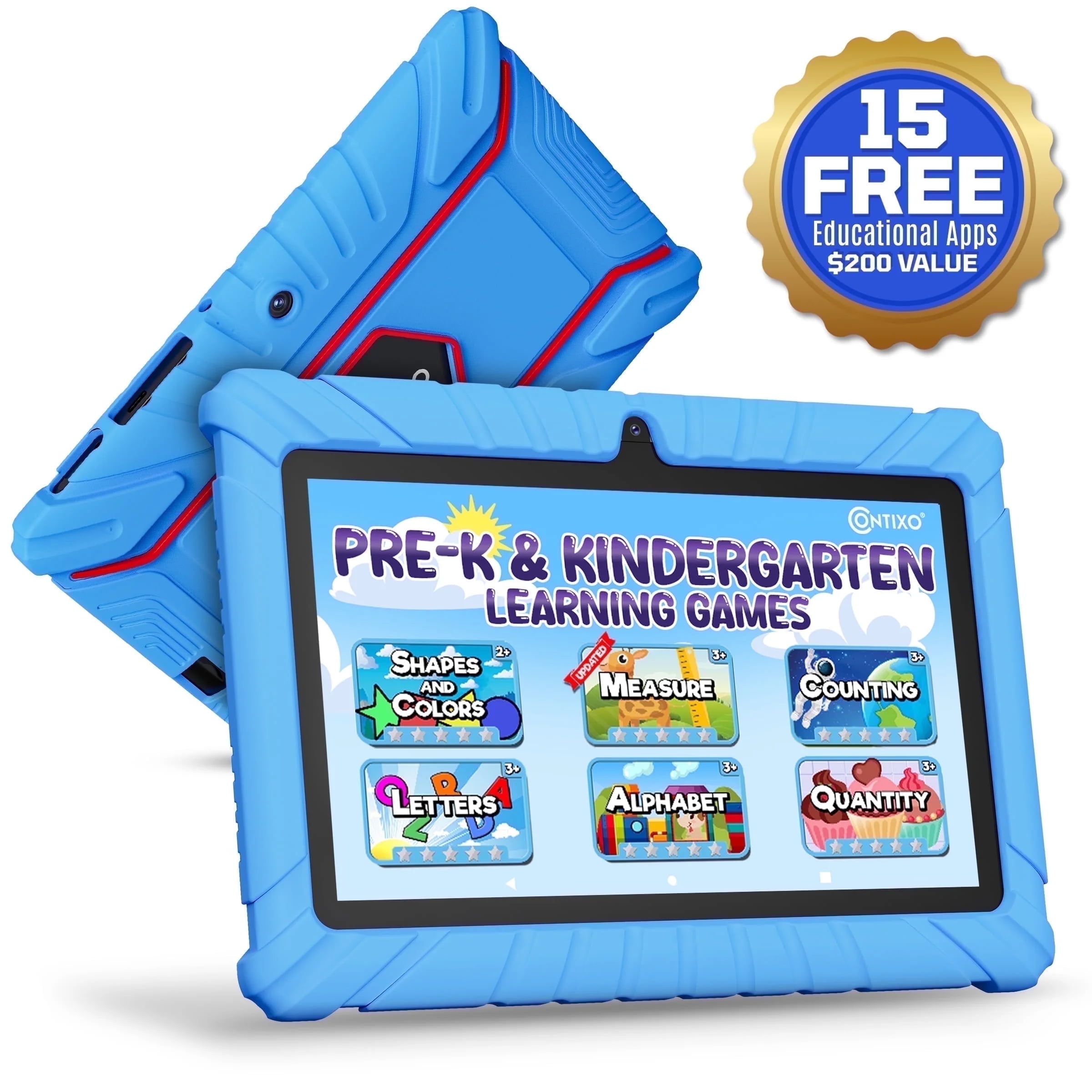 Contixo 7" Kids Tablet, 2025 Model, Ages 3-7, Contixo Academy Preloaded ...