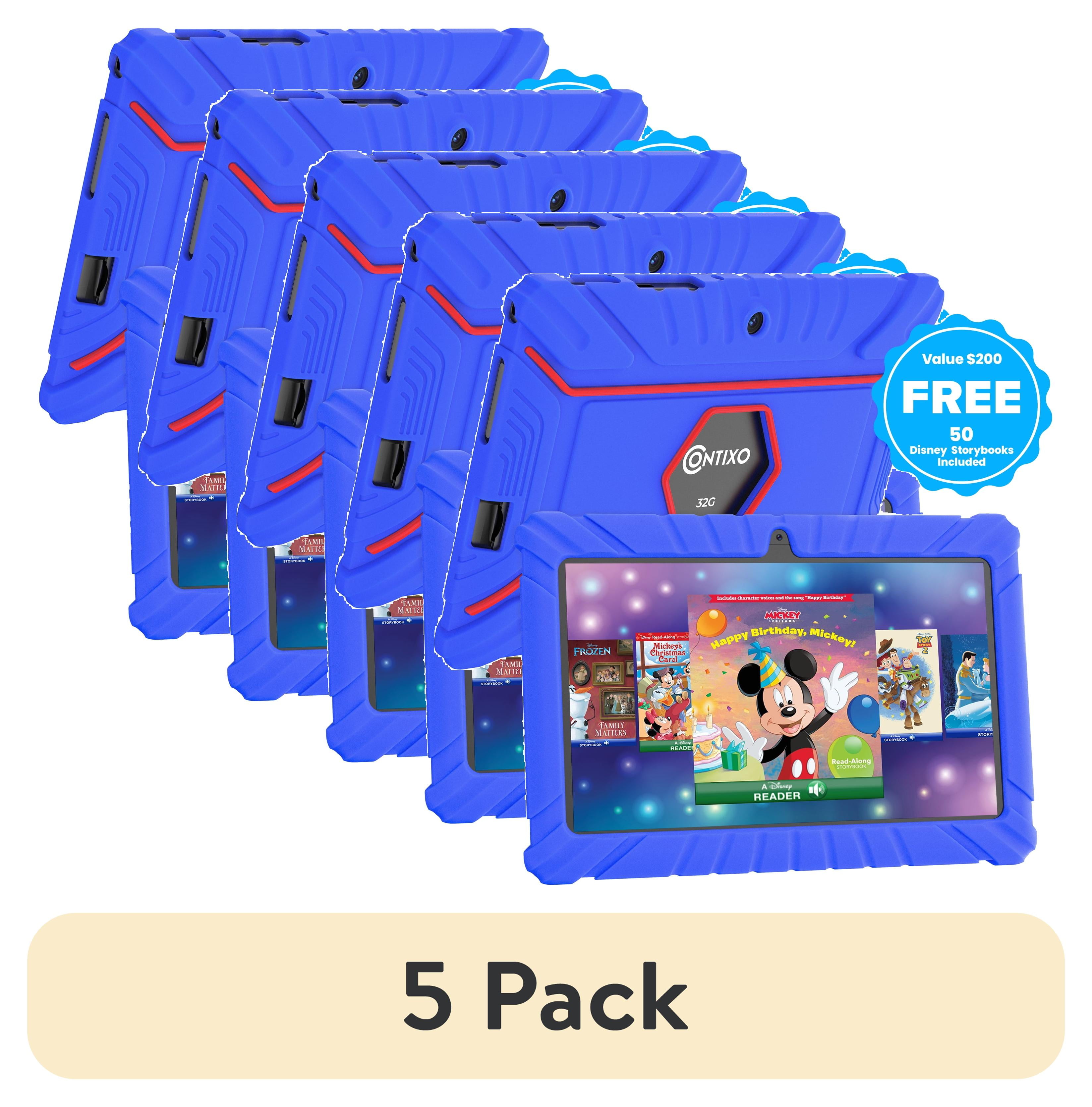 (5 pack) Contixo 7" Kids Tablet, Ages 3-7, 50+ Disney eBooks, Kid-Proof ...